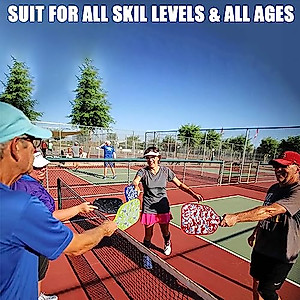 INSUM Camouflage Graphite Fiberglass Pickleball Paddles - Set of 4 Lightweight Paddles,4 Pickleball Balls,4 Overgrips with Cover Bag Pickleball Multiple Colors for Beginner