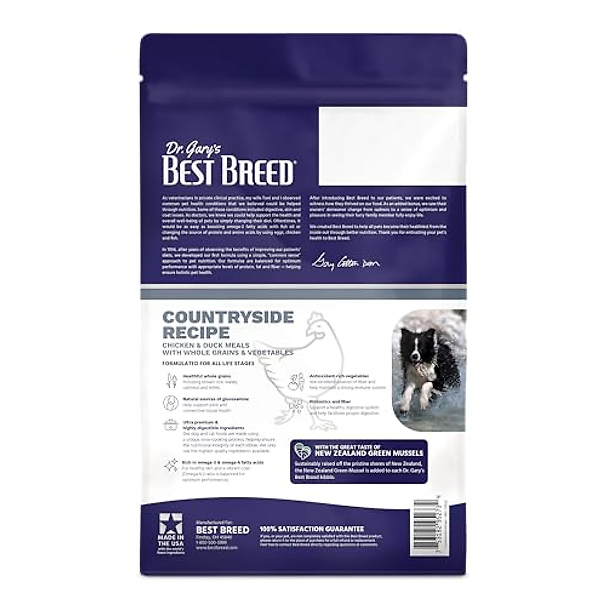 Best Breed Dr. Gary's Countryside Recipe Slow-Cooked in USA, Natural Dry Dog Food for All Breeds and Sizes, 4lbs.
