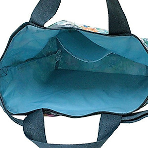 LeSportsac Lauren Roth Uluwehi HAWAII EXCLUSIVE Easy Carry Tote Crossbody + Top Handle Handbag, Style 2431/Color K605, Vibrant Tropical Flowers & Pineapples, Lauren Roth Signature Printed on Pattern