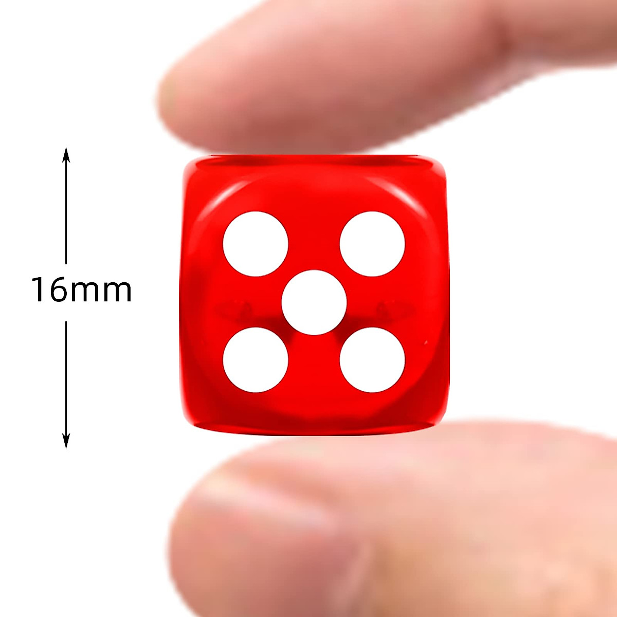 Deamos 6 Sided Dice Set 10 Colors Transparent Acrylic Dice for DND, MTG, RPG, Tenzi, Yahtze, Bunco, Table Borad Games, Math Teaching (100)