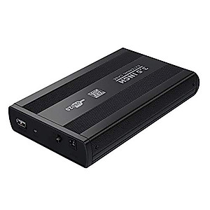 3.5 inch HDD External Case USB 2.0 to SATA External 3.5 Hard Drive Enclosure Disk for 3.5 SATA HDD External Storage Box with Aluminum Case (USB2.0-Silver)