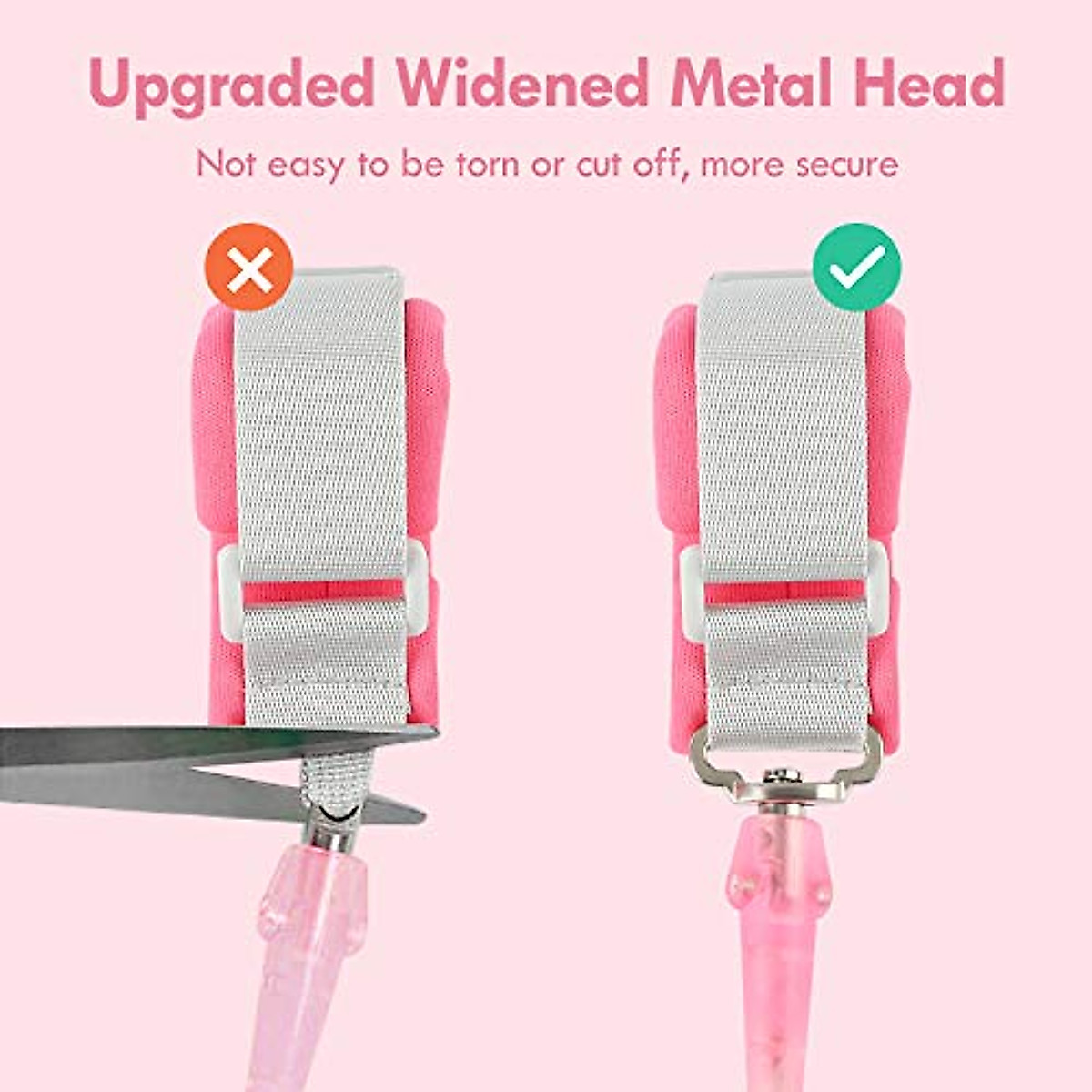 Lehoo Castle Upgraded Anti Lost Wrist Link, Kid Harness with Induction Lock, Safety Wrist Leash for Toddlers, Kids Backpack Leash, Child Leash Harness (Pink)
