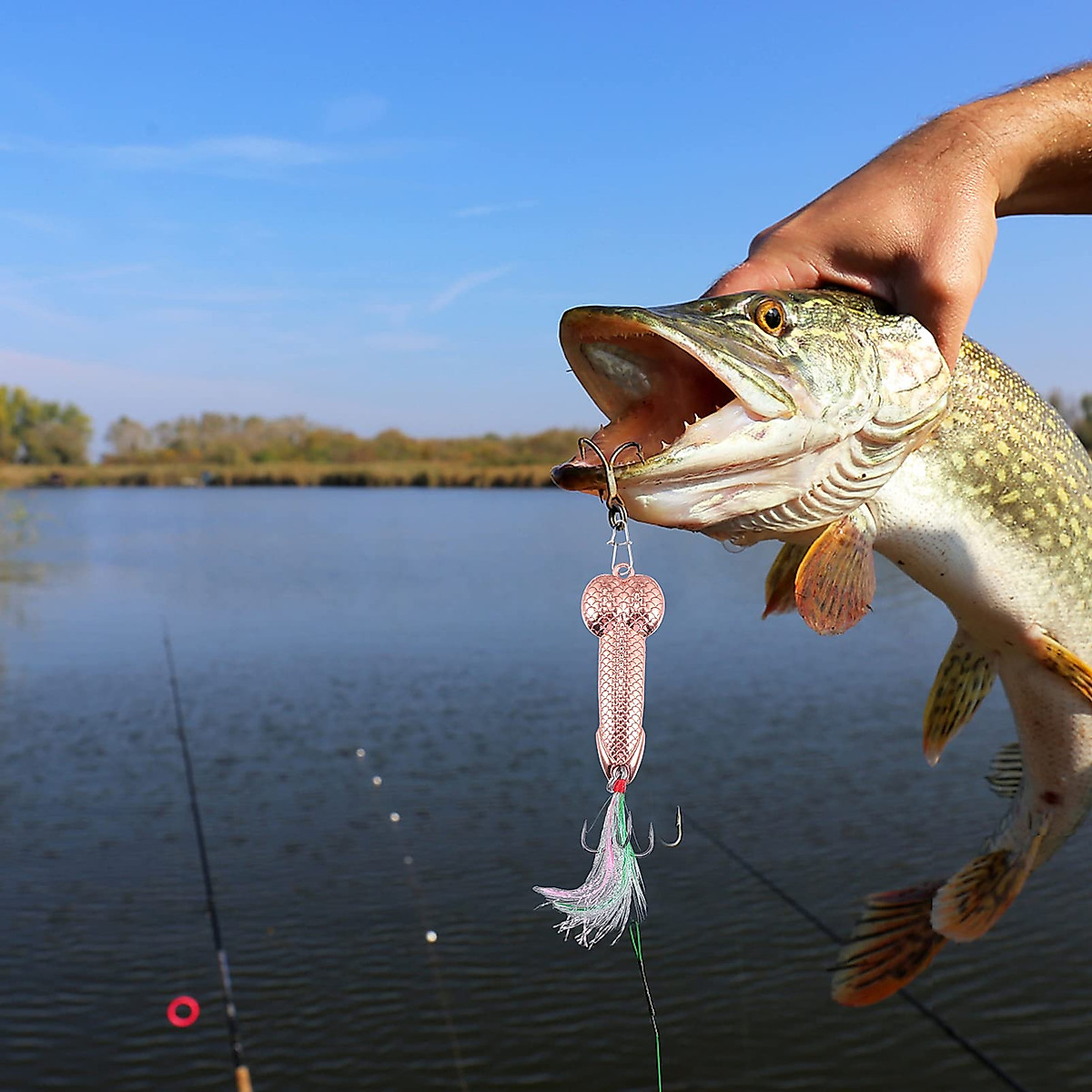 NUOBESTY Fishing Tackle 1 Pc Simulation Metal Fishing Bait Lifelike Lures Fishing Bait with Hooks Artificial Water Lures Fishing Tool Bait Treble Hook Swimbaits Hook Freshwater Zinc Alloy