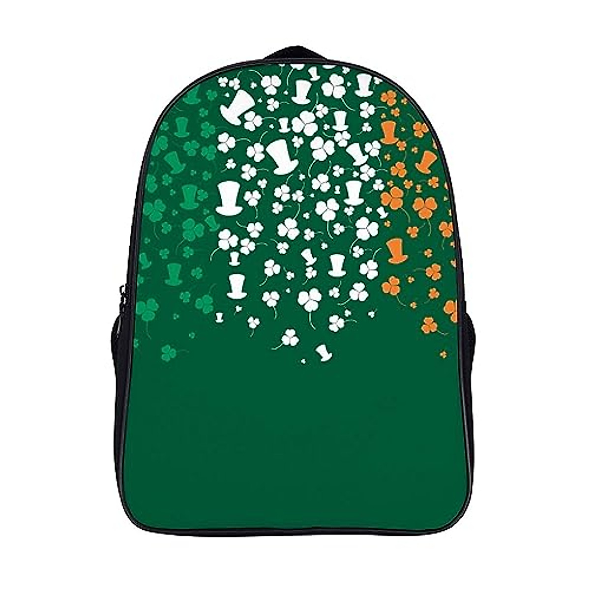 St Patricks Day Ireland Flag 16 Inch Backpack Lightweight Back Pack with Handle and 2 Compartments Daypack Funny Prints Design Laptop Bag