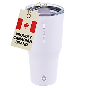 GROSCHE Yukon 30 oz Insulated Coffee Mug with Lid - Durable Travel Mug, Stainless Steel Tumblers, Vacuum Insulated Coffee Tumbler for Hot or Cold Beverages - LAVENDER