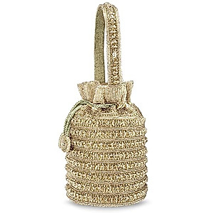 Aheli Potli Bags for Women Evening Bag Clutch Ethnic Bride Purse with Drawstring(P50G)