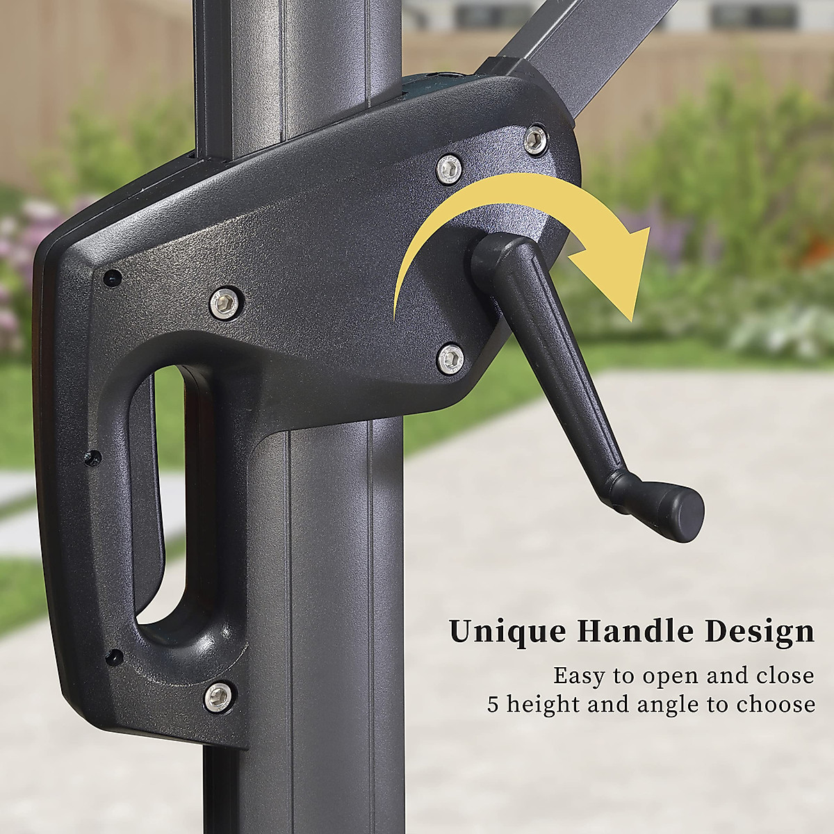 PURPLE LEAF 8 Feet Square Cantilever Umbrella Patio Umbrella with Base Outdoor Umbrella Aluminum Offset Umbrella with 360-degree Rotation for Garden Deck Pool Patio, Beige