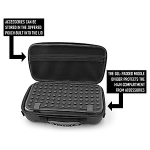 CASEMATIX Hair Clipper Barber Case Holds Three Electric Clippers, Hair Buzzers, Trimmers, T Finisher Liner - Travel Case for Clippers, Stylist and Hair Cutting Supplies