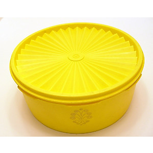 Vintage Tupperware Servalier 6 Piece Stacking Canister Set Orange Yellow Green 8 Cups