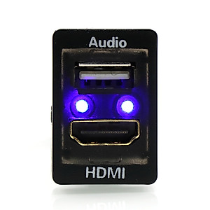 Timloon HDMI Socket Mount Cable +USB Audio Input Audio Relay Use for Toyota（Type A）