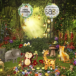 10pcs Jungle Safari Animal Balloons, Giant Safari Balloon Animal Print Balloons Animal Theme Party Balloons for Birthday Party Baby Shower Decorations