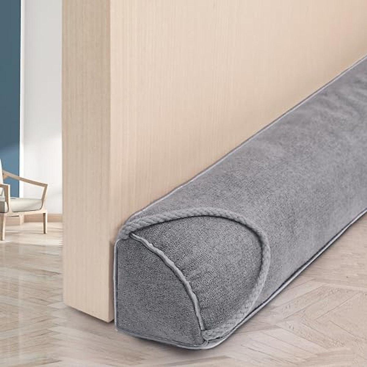 Anze Under Door Draft Stopper 40 inch Triangular Heavy Duty Draft Blocker Bottom Seal Noise Air Guard for Doors and Windows, Gray