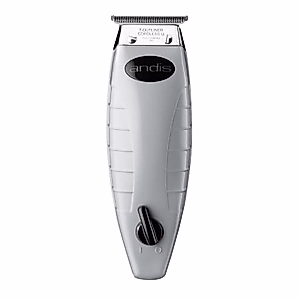 Andis 74000 Professional Corded/ Cordless Hair & Beard Trimmer, T-Outliner Blade Trimmer, Zero Gapped, Close Cutting Carbon Steel T-Blade Trimmer, Grey