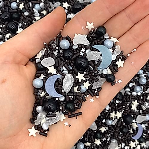 Moon Child Sprinkle Mix by Simply Sucré | Gothic Sprinkles Sprinkles | Star Sprinkles | Edible Sprinkles | 4 oz. 8oz. 16 oz. | Bulk Sprinkles | Galaxy Sprinkles (8 oz jar)