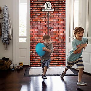 Brick Wall Backdrop,Platform 9 and 3/4 King's Cross, Photo Booth Props Brick Wall Background, Suitable for Outdoor and Indoor use, Fan Love, Birthday Gifts, Party Supplies.