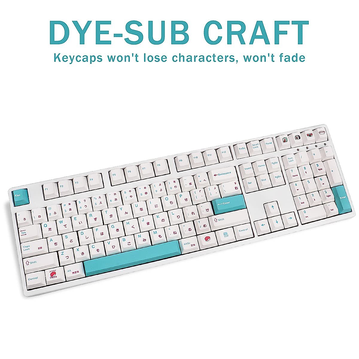 PBT Japanese Keycaps 135 Keys Dye Sublimation Cherry Profile with Key Puller Suitable for 104/87/61 60% MX Cherry Gateron Gaming Keyboard（Sushi Keycaps）