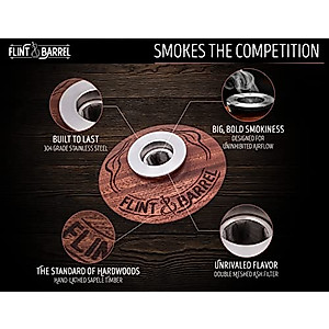 Flint & Barrel Cocktail Smoker Kit with Torch and Wood Chips, 4 Flavors - Old Fashioned Smoker Kit, Bourbon & Whiskey Drink Smoker Infuser Kit - Whiskey Gifts for Men, Dad, Husband (No Butane)