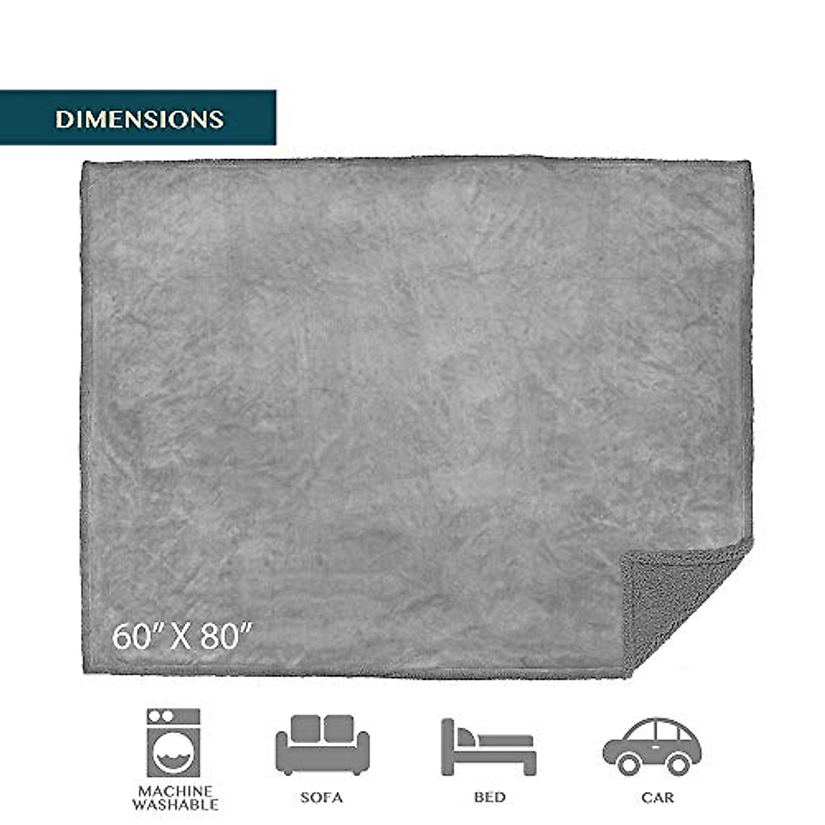 PAVILIA Waterproof Blanket for Couch, Sofa | Waterproof Dog Blanket for Large Dog, Puppy, Cat | Pet Blanket Protector | Plush Soft Warm Fuzzy Sherpa Blanket Bed Throw, Light Grey, 60x80