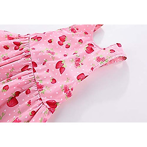 Mud Kingdom Watermelon Toddler Girl Outfits Backless 5T Fruit Pattern Pink