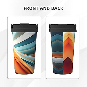 WANGXUEE Striped Print 500ml Stainless Steel Travel Tumbler Double Wall Vacuum Insulated Coffee Mug
