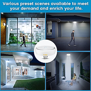 Bonlux PIR Motion Sensor LED Ceiling Light, 15W (150W Equivalent) E26 Medium Base Dusk to Dawn LED Ceiling Light Auto On/Off Night Light for Walkway Porch Garage Basement Patio, Daylight 6000K