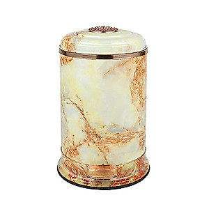 DOUBA Stainless Steel Metal Trash Bins Garbage Cans Foot Pedal Bucket Trash Kitchen Home Decoratio