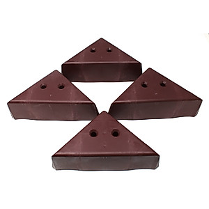 JSP Manufacturing 3" Triangle Plastic Furniture Brown Corner Legs - Sofa Couch Chair Ottoman (4 Legs)