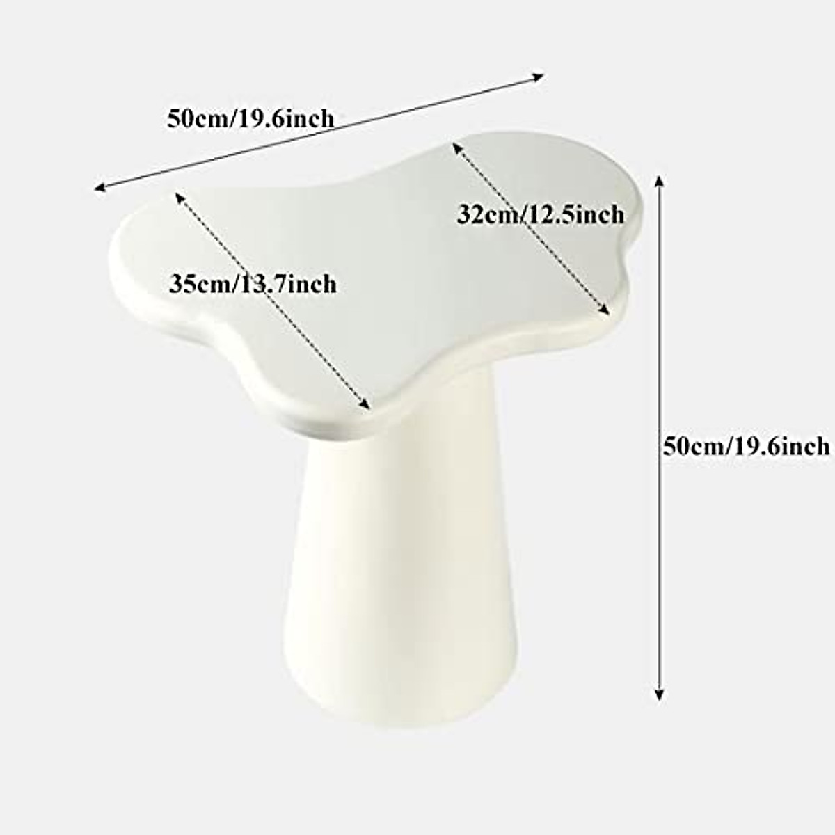 GRFIT Side Table End Table Small Drinking Table, Cloud Shaped End Table,Nightstand，Side Table Coffee Table for Small Place,for Office, Living Room Balcony and Bedroom, White Tea Table Coffee Table