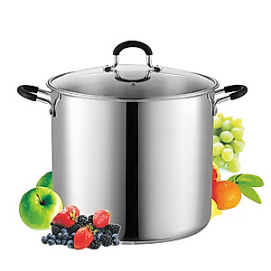Cook N Home 16 Quart Stockpot with Lid, Stainless Steel and Stockpot Sauce Pot Induction Pot With Lid Professional Stainless Steel 12 Quart