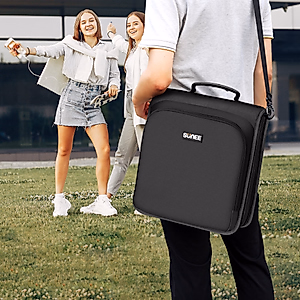 SUNEE Zipper Binder Bag with Laptop Pocket and Shoulder Strap, 3 Inches 3-Ring Organizer Binder for Middle School, Black