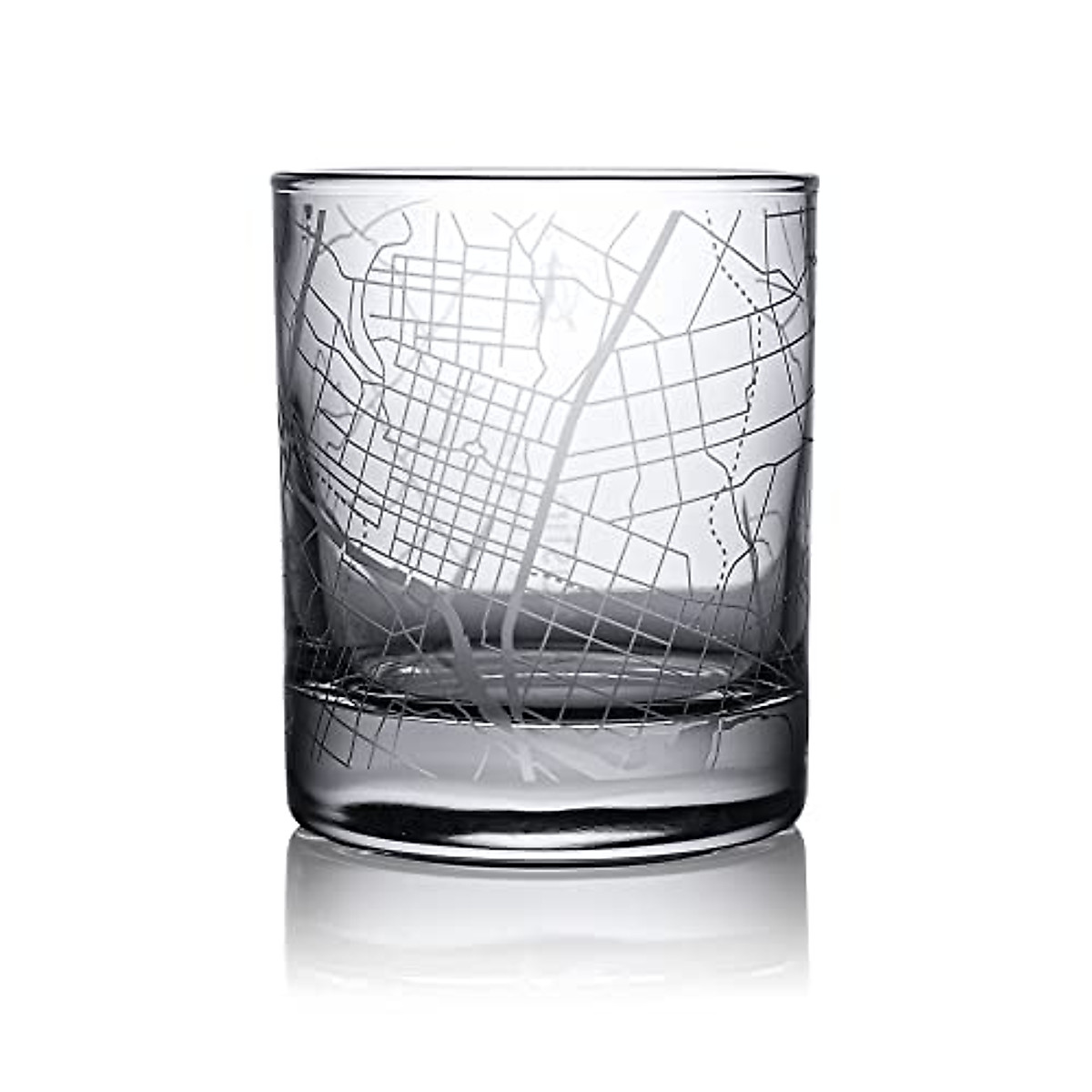 Austin City Map Whiskey Glass, Unique Gift, 10.5 oz