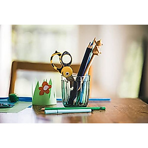 Fiskars Children's Animal Scissors with Bee Motif, From 4 years, length: 13 cm, For right and left handers, Stainless steel blade/plastic handles, Yellow, 1003747