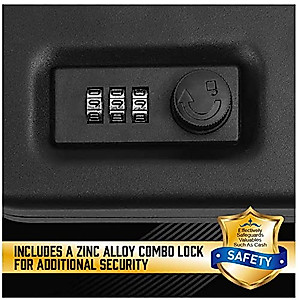 HORUSDY Lock box for Guns and Valuables,Portable Security Case Lock Box Safe with Combination Lock