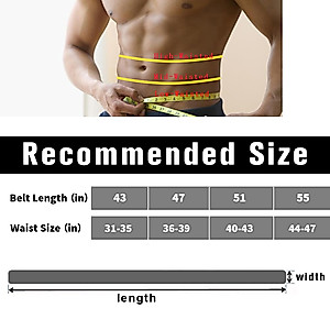 maikun Mens & Womens Canvas Belt with Black D-ring 1 1/2" Wide Extra Long Black, 110cm long, for waist size 31-35''