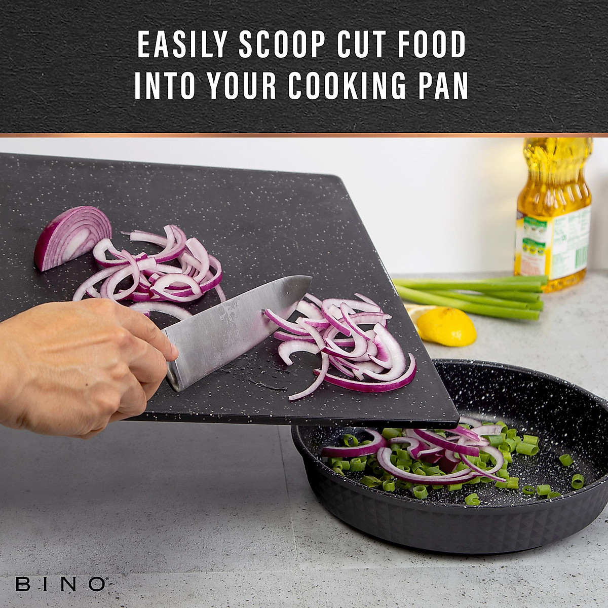 BINO Cutting Board | BPA-Free Chopping Board | Cutting Boards for Kitchen Durable, Large Surface, Multipurpose, Dual-Sided, Dishwasher Safe | Charcuterie Accessories | Home & Kitchen Utensils