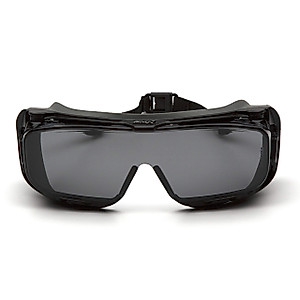 Pyramex Cappture Over Prescription Safety Glasses, Gray H2MAX Anti-Fog Lens w/Rubber Gasket