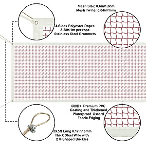 ATINUS Badminton Net for Backyard,Portable Badminton Nets Heavy Duty for Kids Adults, 20 FT x 2.5 FT Professional Badminton Replacement Net with Steel Wire for Indoor Outdoor