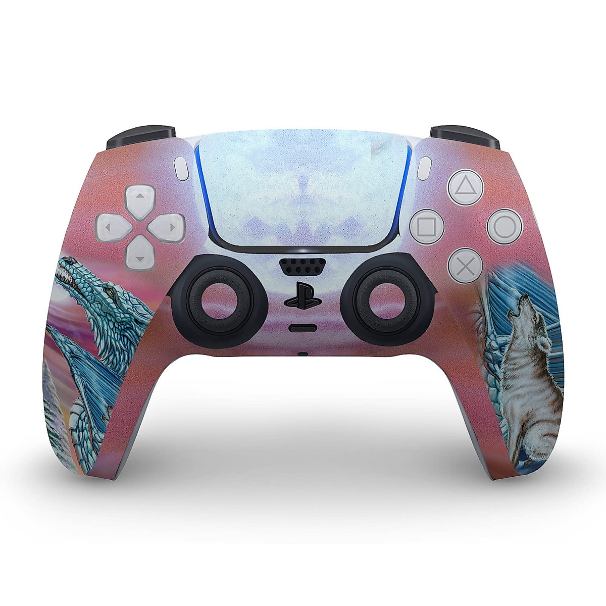 Head Case Designs Officially Licensed Ed Beard Jr Moon Song Wolf Moon Dragons Vinyl Faceplate Gaming Skin Decal Compatible With Sony PlayStation 5 PS5 Digital Edition Console and DualSense Controller