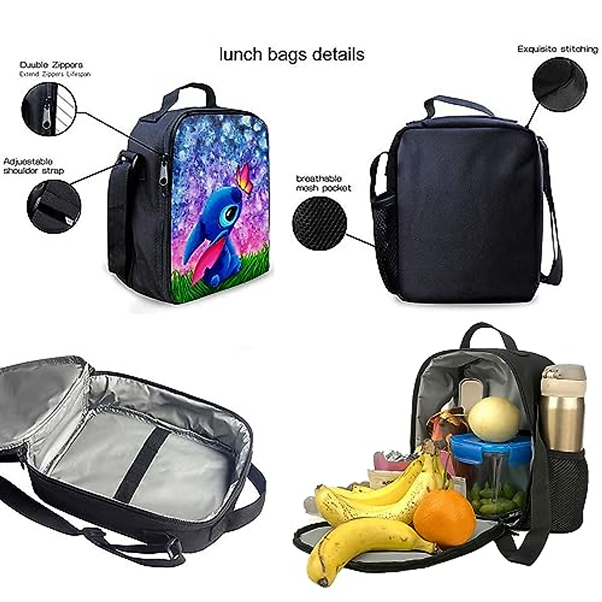 BOABIXA 3 Pcs Backpack with Pencil Case,Lunch Box,school Bags.Adjustable,durable,for boys girls students teens back to school