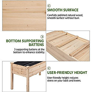 Yaheetech 2pcs Raised Garden Bed 48x24x30in Elevated Wooden Horticulture Planter Box with Legs Standing Growing Bed for Gardening/Backyard/Patio/Balcony, Wood