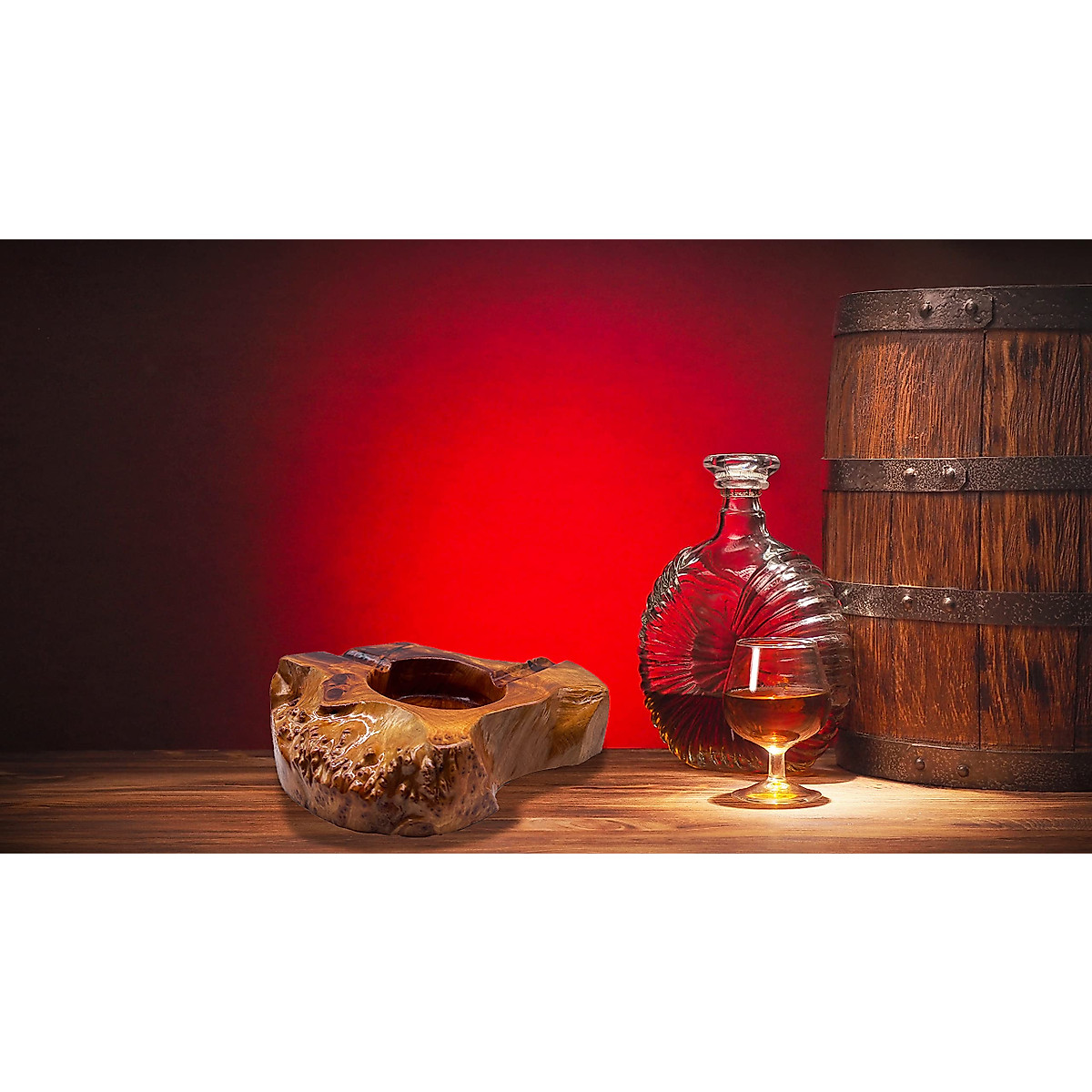 Wooden Cigar Ashtray Outdoor Indoor Cigar Ashtray And Great Gifts for Cigar Lovers, Smokers and Men Ash Tray Different Shapes and Random Delivery (2 Slots) (woods)