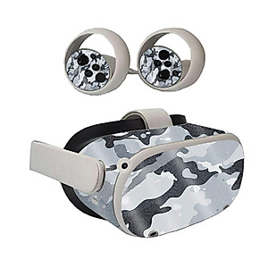 MightySkins Glossy Glitter Skin Compatible with Oculus Quest 2 - Gray Camouflage | Protective, Durable High-Gloss Glitter Finish | Easy to Apply, Remove, and Change Styles | Made in The USA (GL-OCQU2-Gray Camouflage)