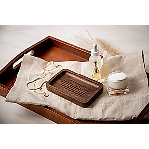 MUUJEE To My Father In Law Ring Dish - Rectangle Wood Tray Trinket Dish Gifts for Wedding Ceremony Father of the Groom Gift - 5.5" x 3.5"