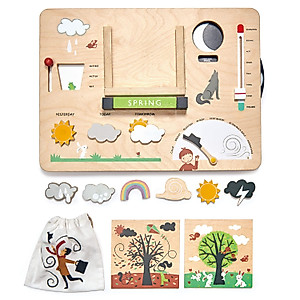 Tender Leaf Toys - Weather Watch - Educational Wooden Weatherboard for Kids - Perfect Climate Teaching Toy Station for Kids to Play and Learn for Age 3+