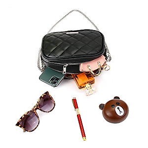 MAXWISE Quilted Crossbody Bags Crossbody Purse Small Crossbody Shoulder Bag with Chain Strap Side Purse for Women