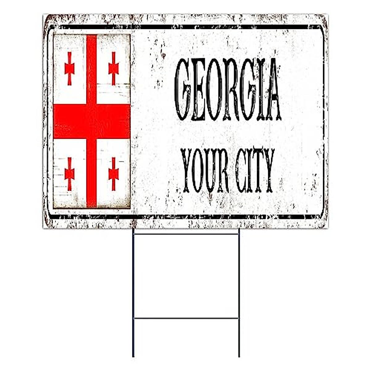 Georgia Lawn Signs with Stakes Lawn Yard Decorations for Rent 18x24 Inch Funny Lawn Sign Flag Sports Bar Party Events Metal Yard Lawn Sign for House Holiday Party