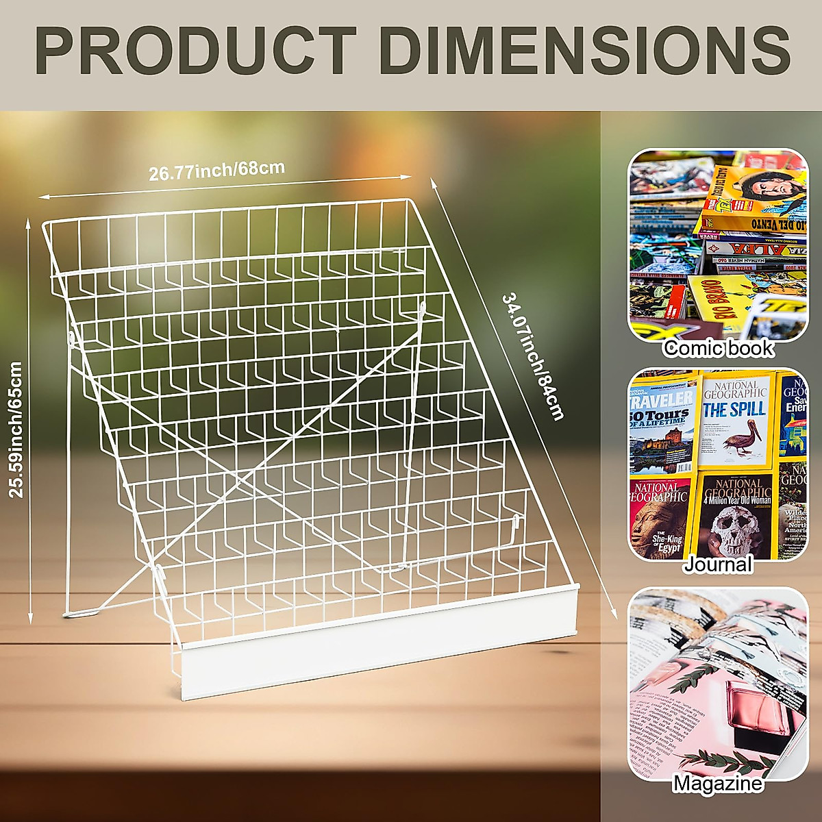 Gisafai 8 Tier Metal Greeting Card Display Magazine Display Rack Wire Countertop Rack for Literature Card Display Rack Comic Book Display Wider for Literature Books Cards Brochures Magazines Arts Dvd