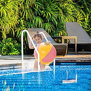 VINGLI Pool Ladder Heavy-Duty 4 Safety Step for Above Ground Pools Stair Entry System with Handrails, 33.5” x 27.2" x 77.9", 400lb, White