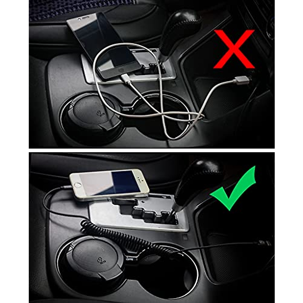 Coiled Lightning Cable for Car 2 Pack, Terasako Coil iPhone Charger Cable Compatible with iPhone 12Pro Max/12Pro/12/11/XS/XS Max/XR/X/8/8 Plus/iPad/iPod - Black