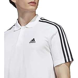 adidas Men's AEROREADY Essentials Pique Embroidered Small Logo Polo Shirt, White/Black, Medium